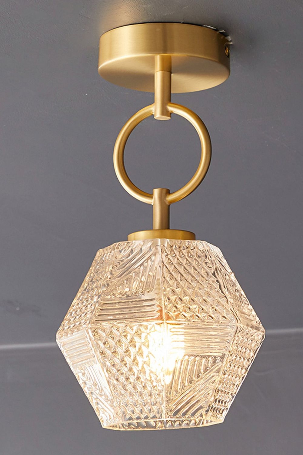 Diamond Cut Art Deco Ceiling Light