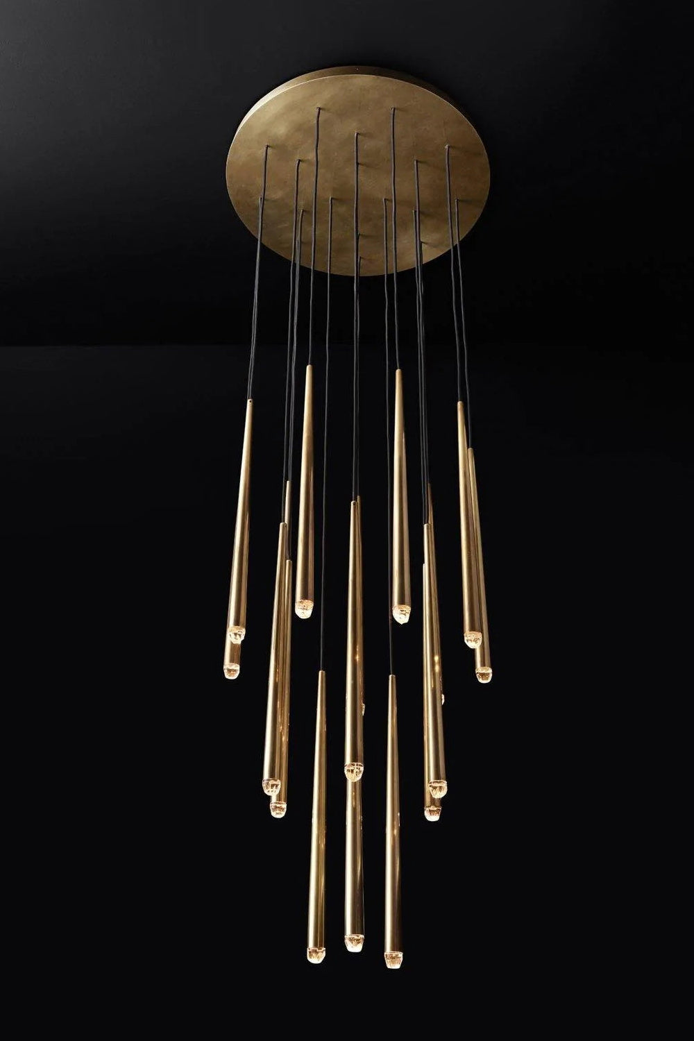Round Brass Crystal Chandelier - Samu Lighting