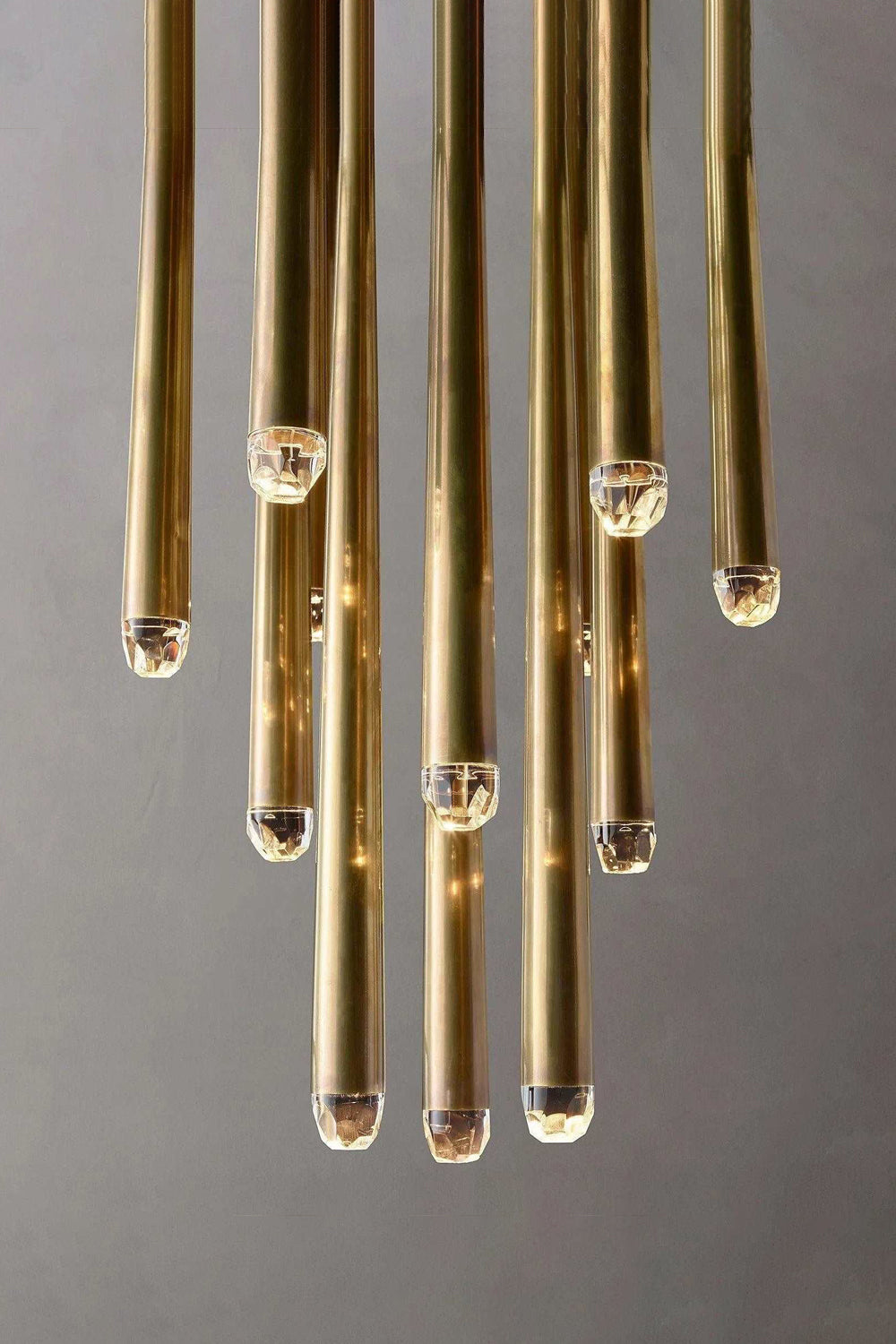 Round Brass Crystal Chandelier - Samu Lighting