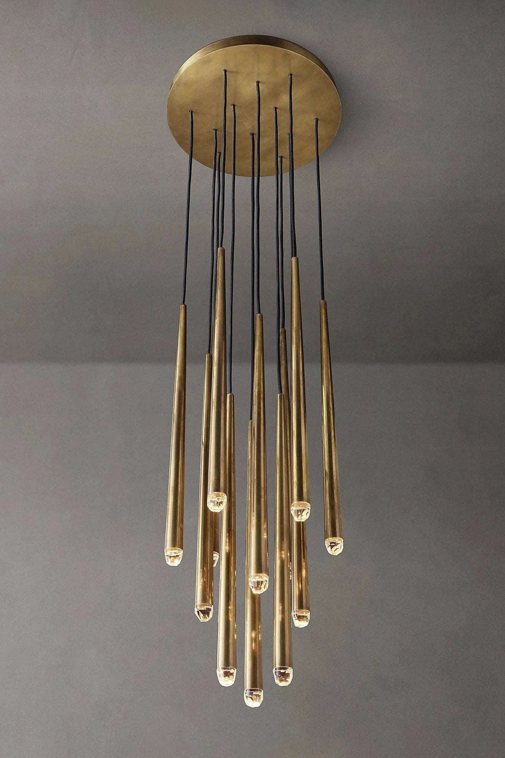 Round Brass Crystal Chandelier - Samu Lighting