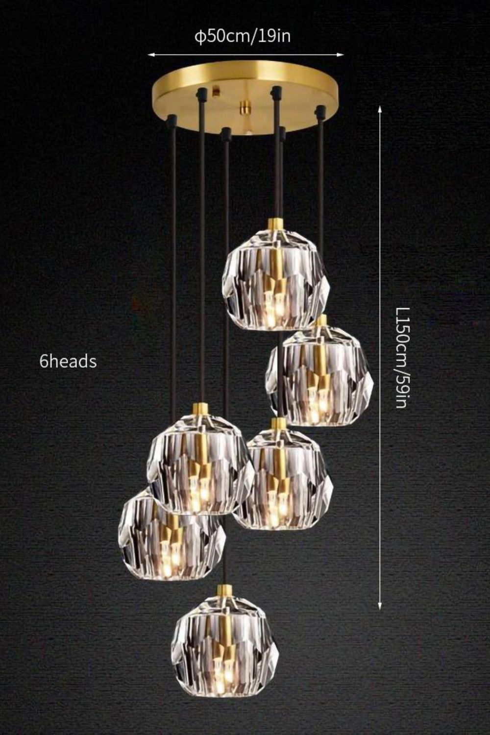 Crystal BallRound Cluster Chandelier-Samu Lighting