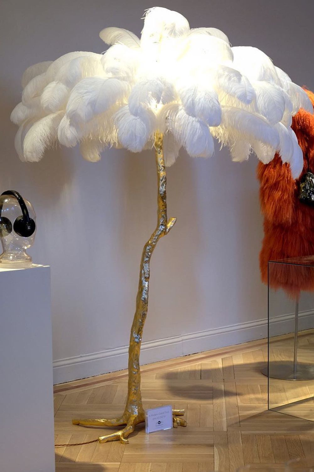 Brass Ostrich Feather Floor Lamp – SamuLighting