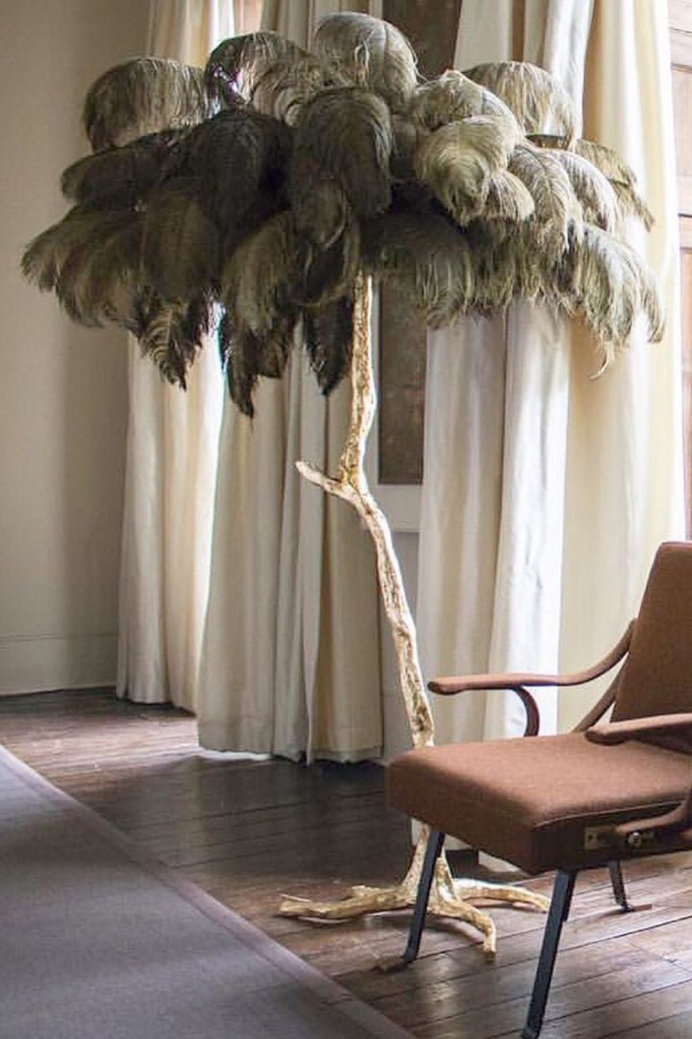 Ostrich Feather Floor Lamp