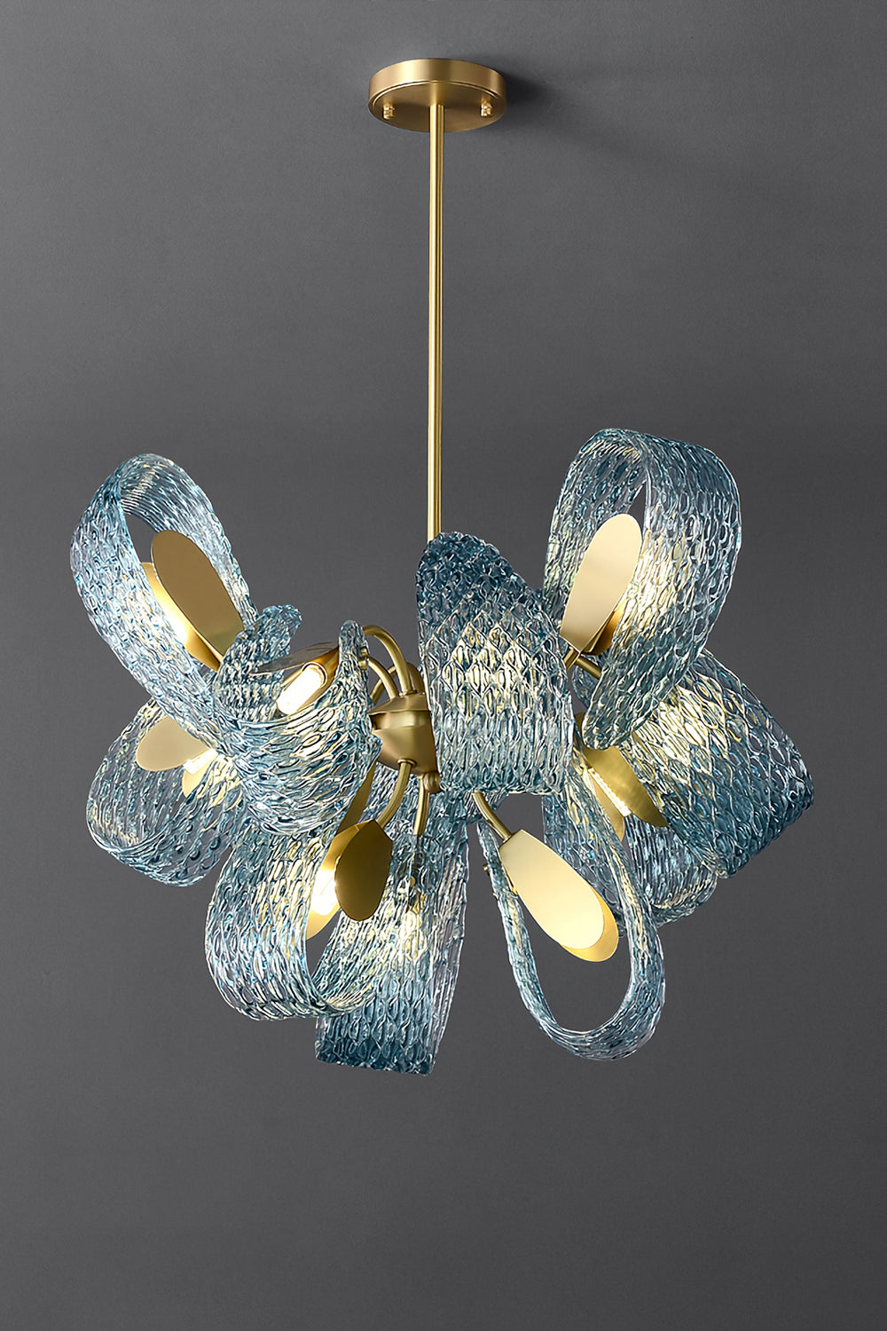 Petal Blue Glass Chandelier – SamuLighting